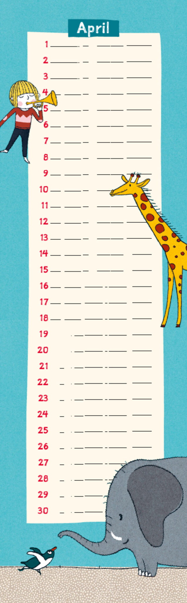 Zebra, Bear, and Pelican – Birthday Calendar – mundt agency