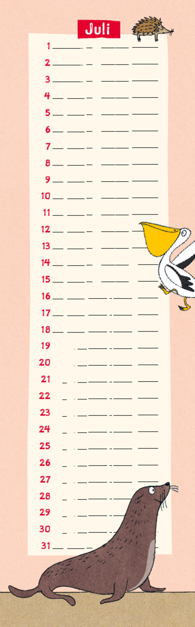 Zebra, Bear, and Pelican – Birthday Calendar – mundt agency